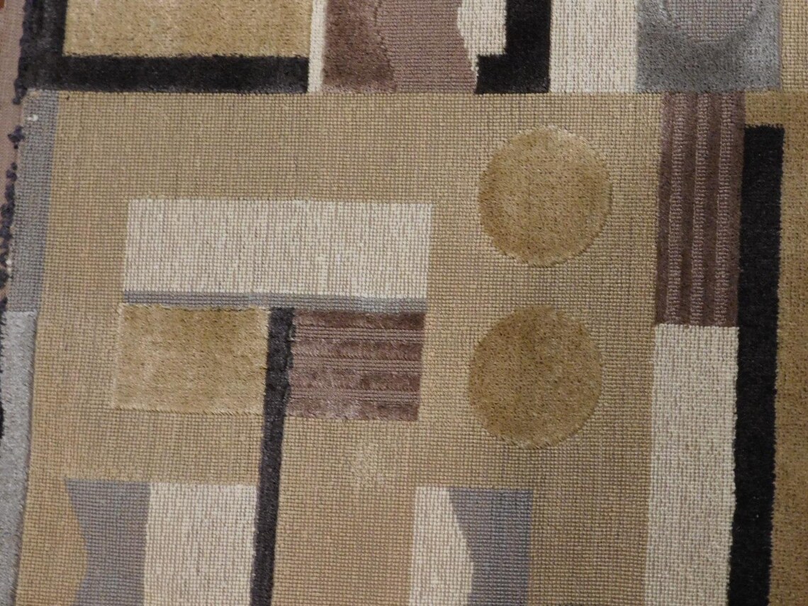 CLARENCE HOUSE ART Deco Gros Point Velvet Fabric 3 Yards Neutral Multi ...