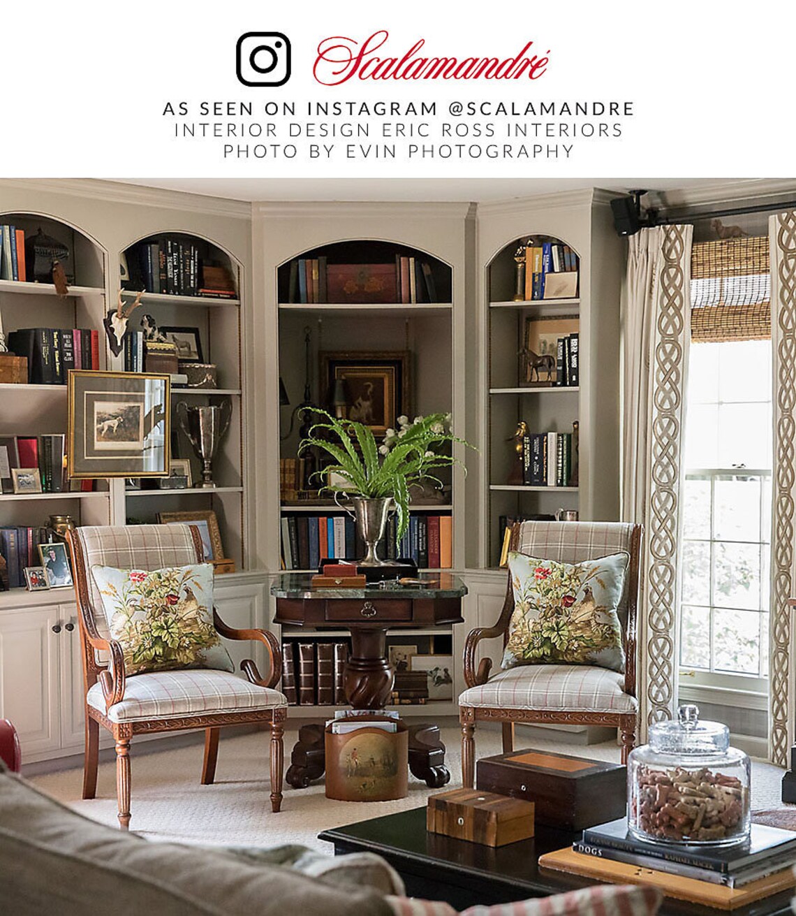 SCALAMANDRE EDWIN'S COVEY Quail Bird Linen Toile Fabric 10 Yards Blue ...