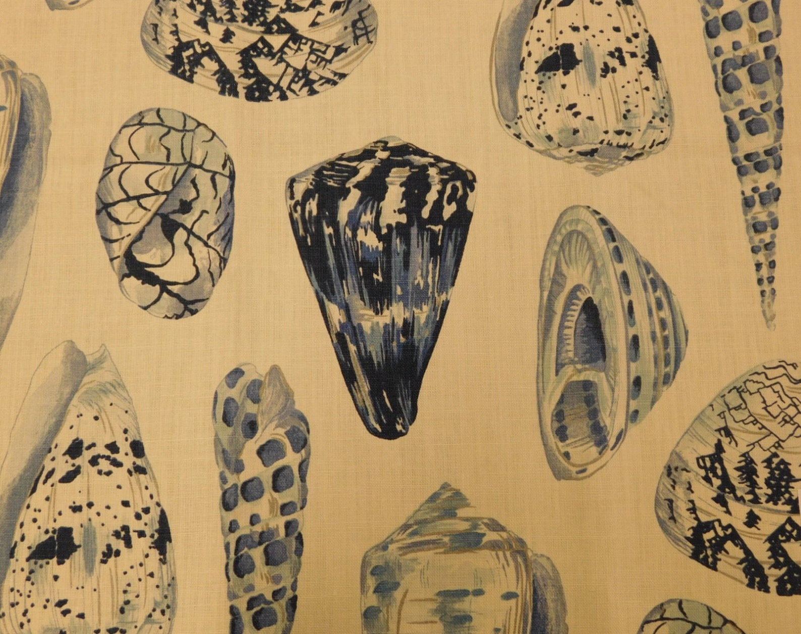 SCALAMANDRE Tropical South Seas Seashells Toile Linen Fabric 10 Yards ...