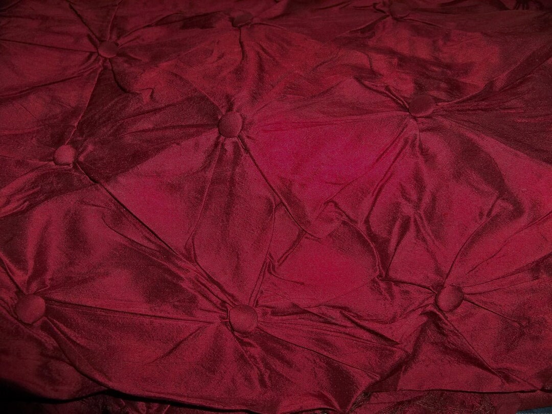 BEACON HILL BUTTON Tuck Silk Fabric 10.5 Yards Pomegranate Dark ...