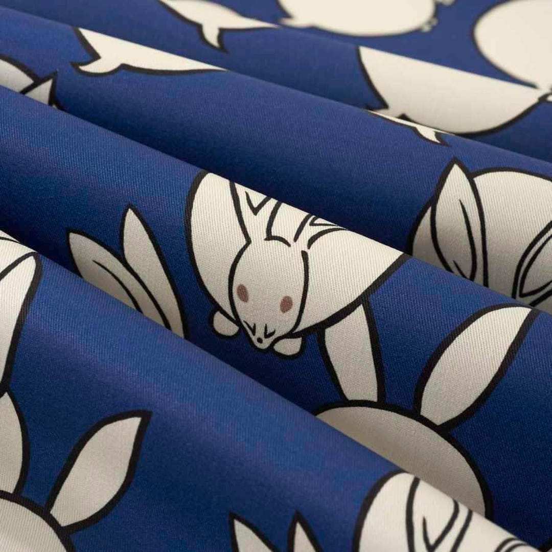 CLARENCE HOUSE Usagi Whimsical Bunnies Cotton Fabric 10 Yards Blue ...