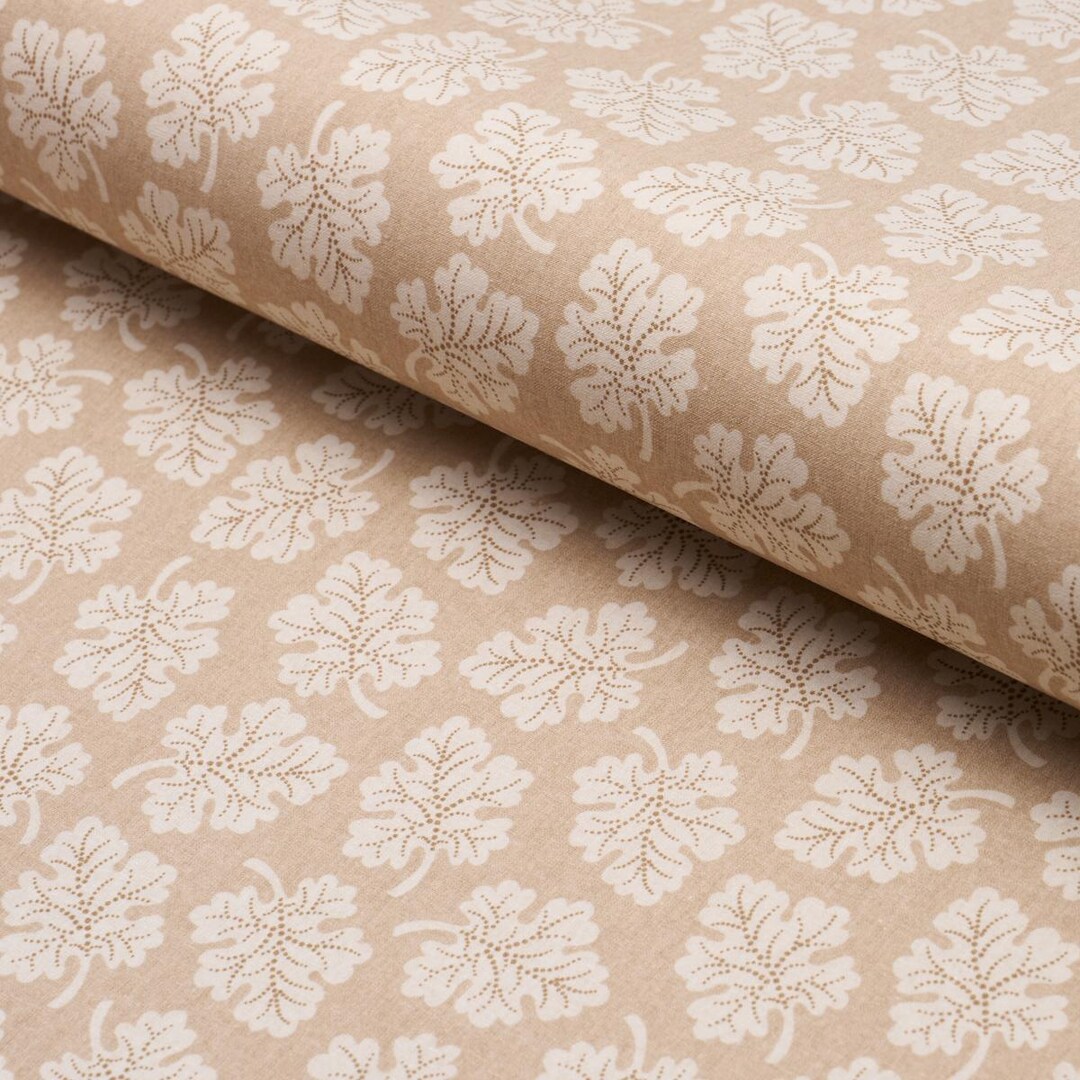 SCHUMACHER Oak Leaves Cotton Fabric 10 Yards Neutral - Etsy