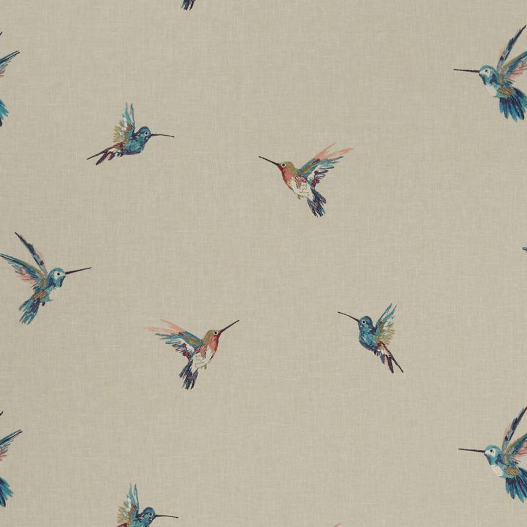 CLARKE & CLARKE Exotica Hummingbird Polyester Cotton Weave Fabric 10 ...