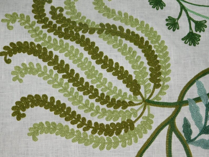 COLEFAX & FOWLER Fern Tree Embroidered Leaf Fabric 10 Yards Green - Etsy