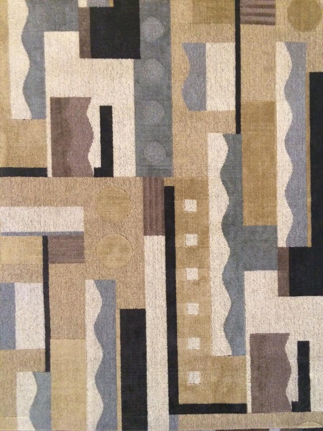 CLARENCE HOUSE ART Deco Gros Point Velvet Fabric 3 Yards Neutral Multi ...