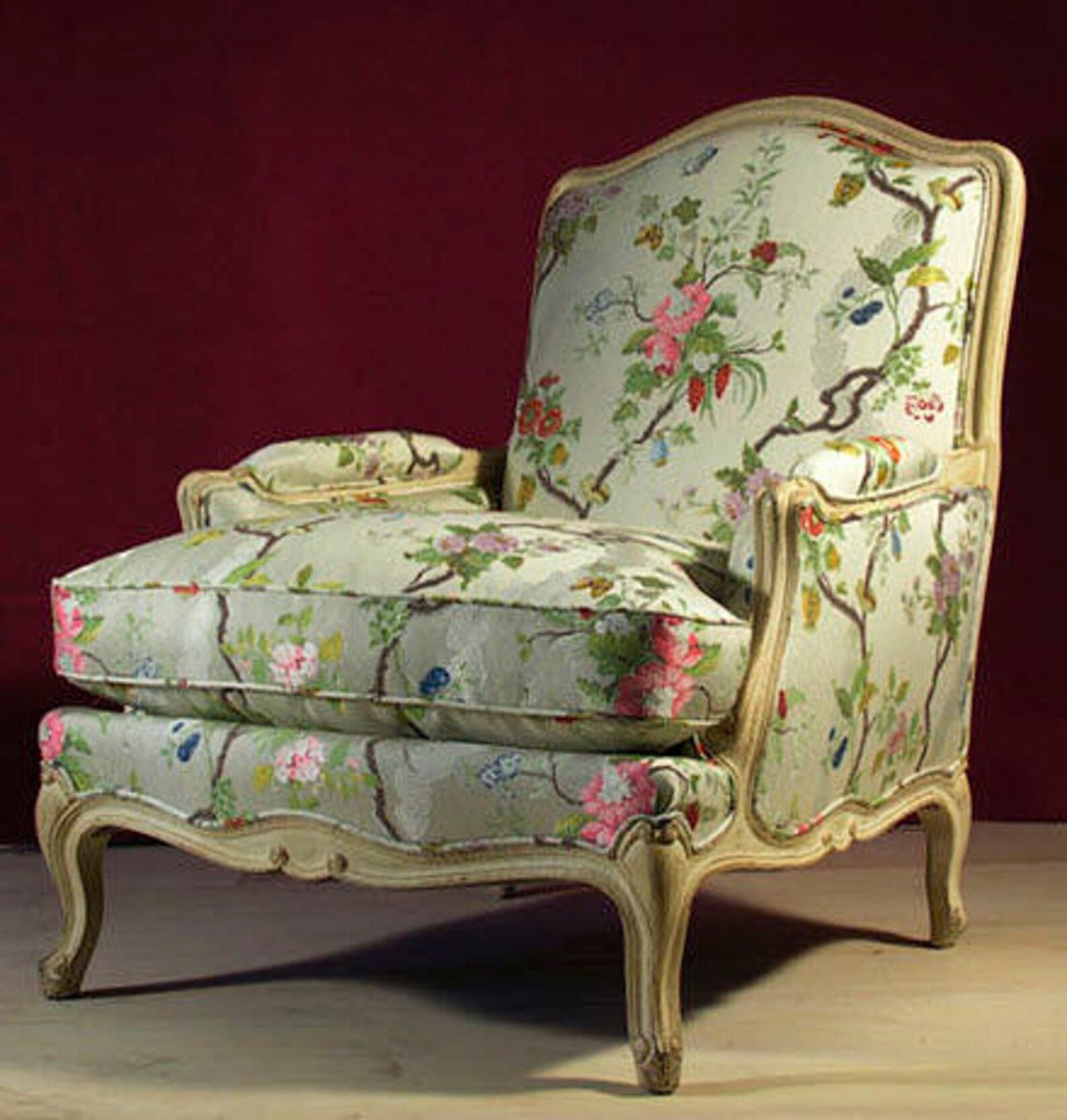 SCALAMANDRE APRILE SILK Lampas Damask Fabric 5 Yards Colony Collection ...