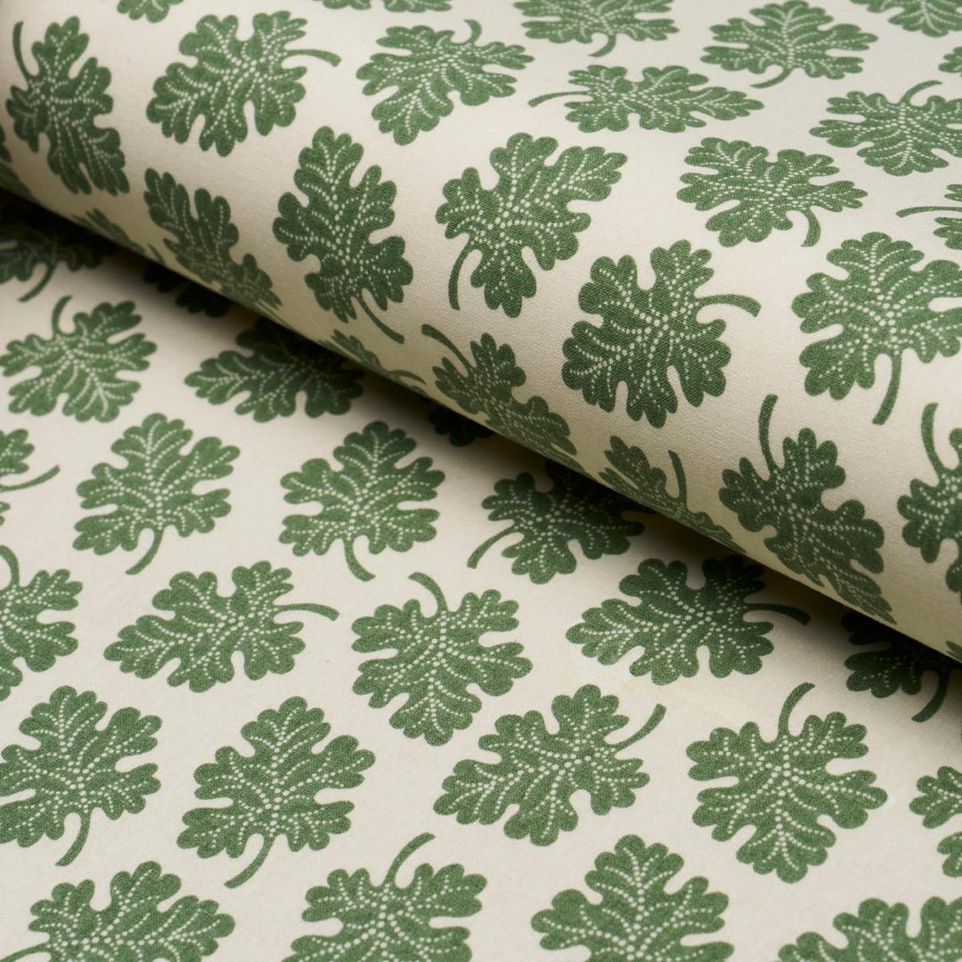 SCHUMACHER Oak Leaves Cotton Fabric 10 Yards Green - Etsy