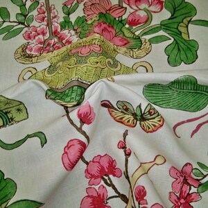 SCALAMANDRE CHINOISERIE SHANGHAI Blossoms Baskets Butterflies Toile ...