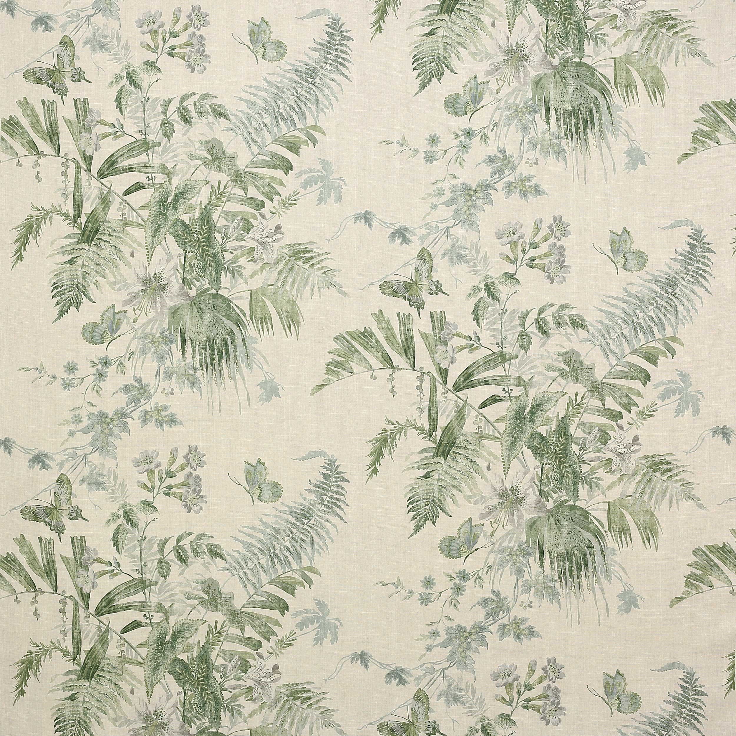 COLEFAX & FOWLER CALLISTA Ferns Butterflies Linen Fabric 10 Yards ...