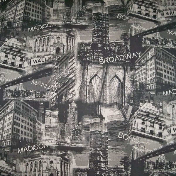 New York City Fabric by the Yard - Etsy