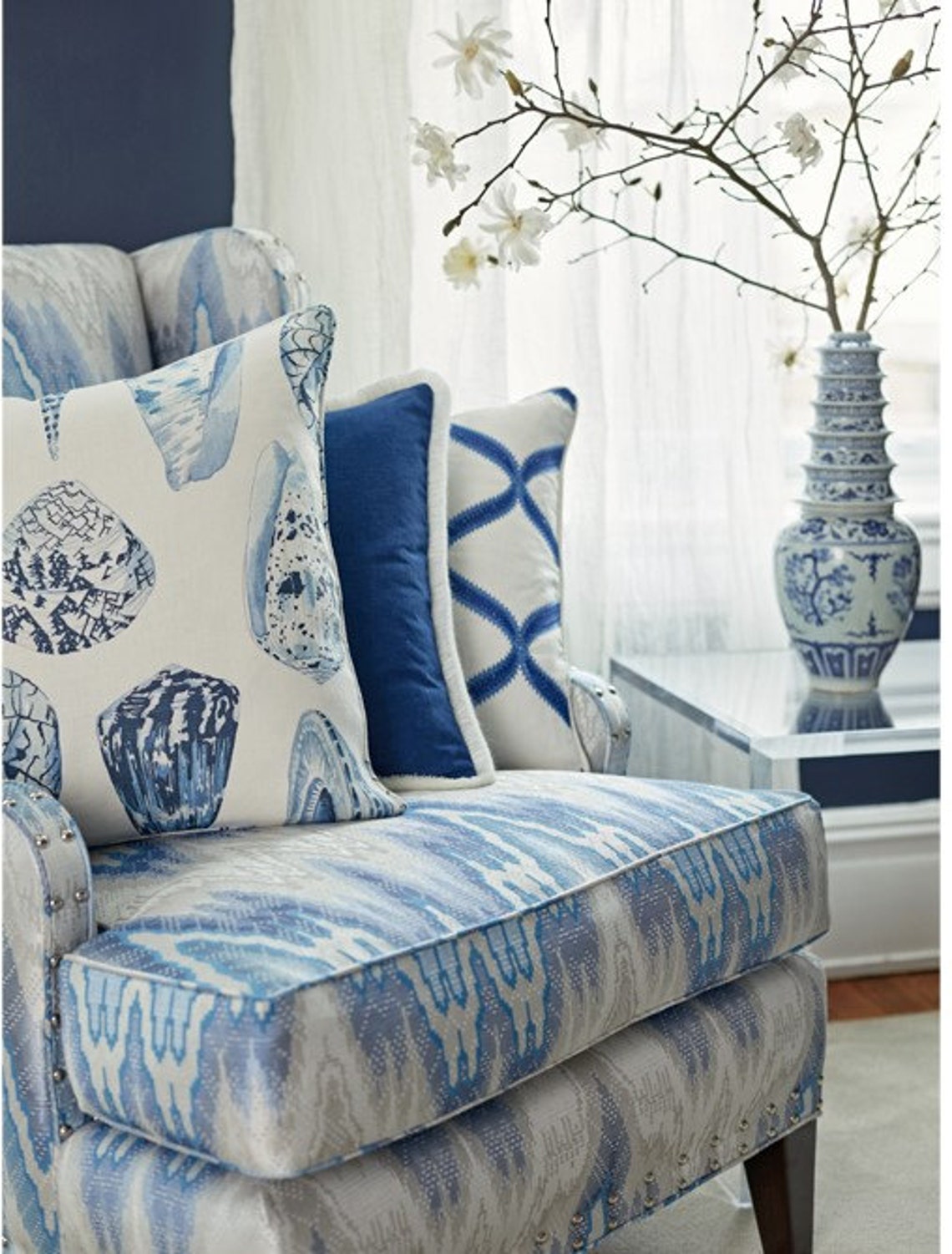 SCALAMANDRE Tropical South Seas Seashells Toile Linen Fabric 10 Yards ...