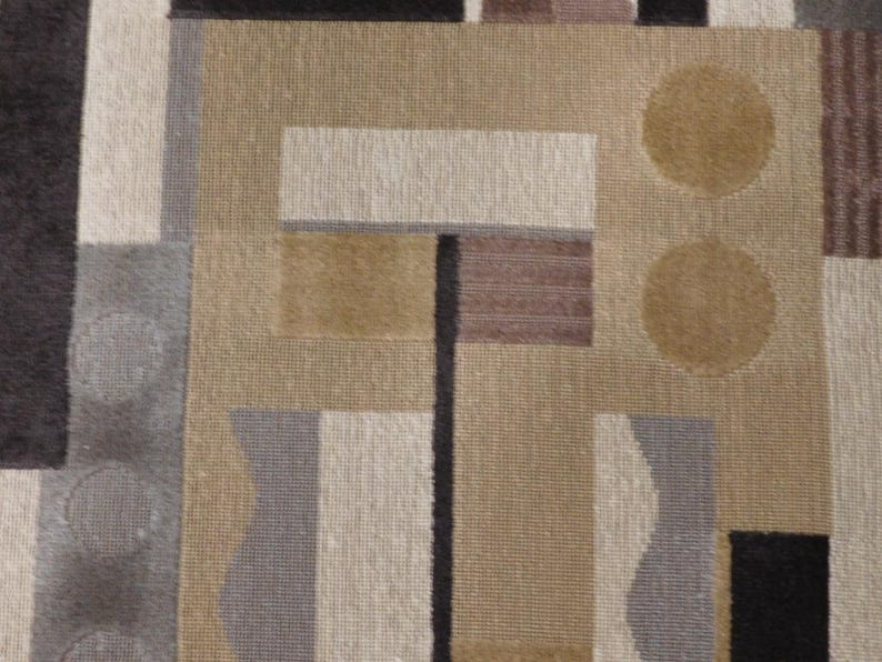 CLARENCE HOUSE ART Deco Gros Point Velvet Fabric 3 Yards Neutral Multi ...