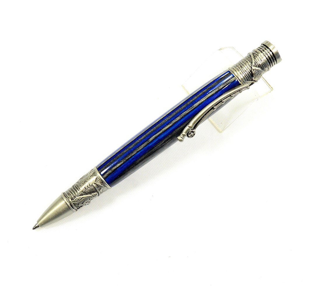 Handcrafted Blue Wood Fly Fishing Pen, Trout Fisherman Gifts, Father's ...