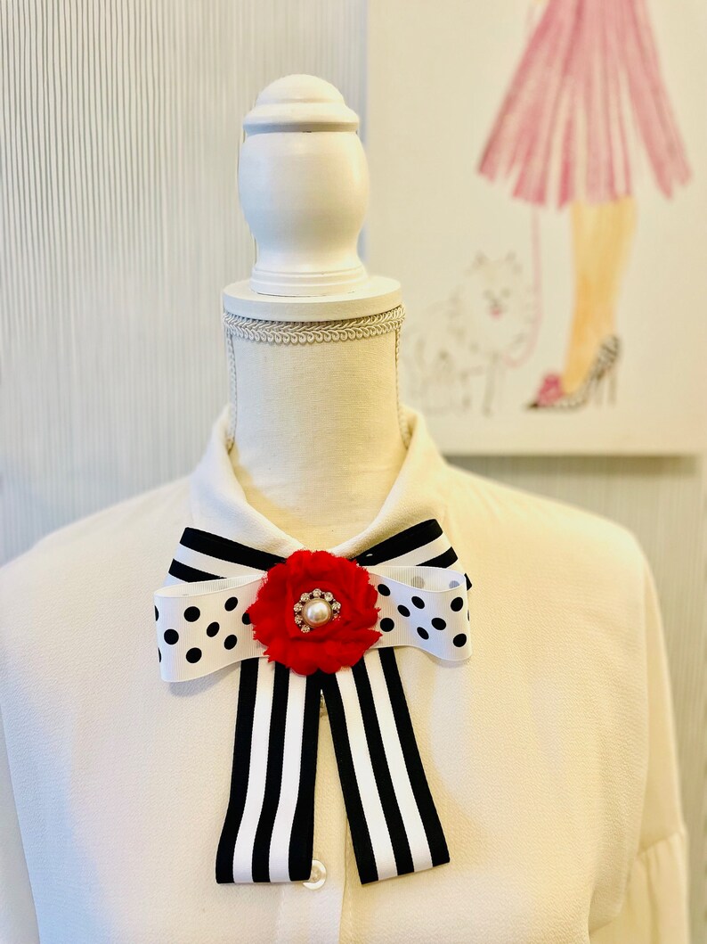 Women Bow Tie Polka Dot and Stripes - Etsy