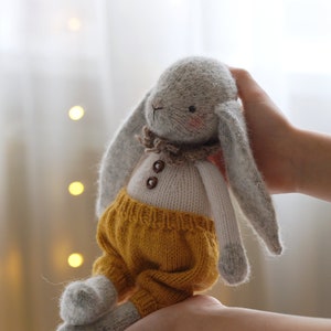 Knit Bunny Toy - Knitted Bunny - Knitted Toy - Gift for Kids ...