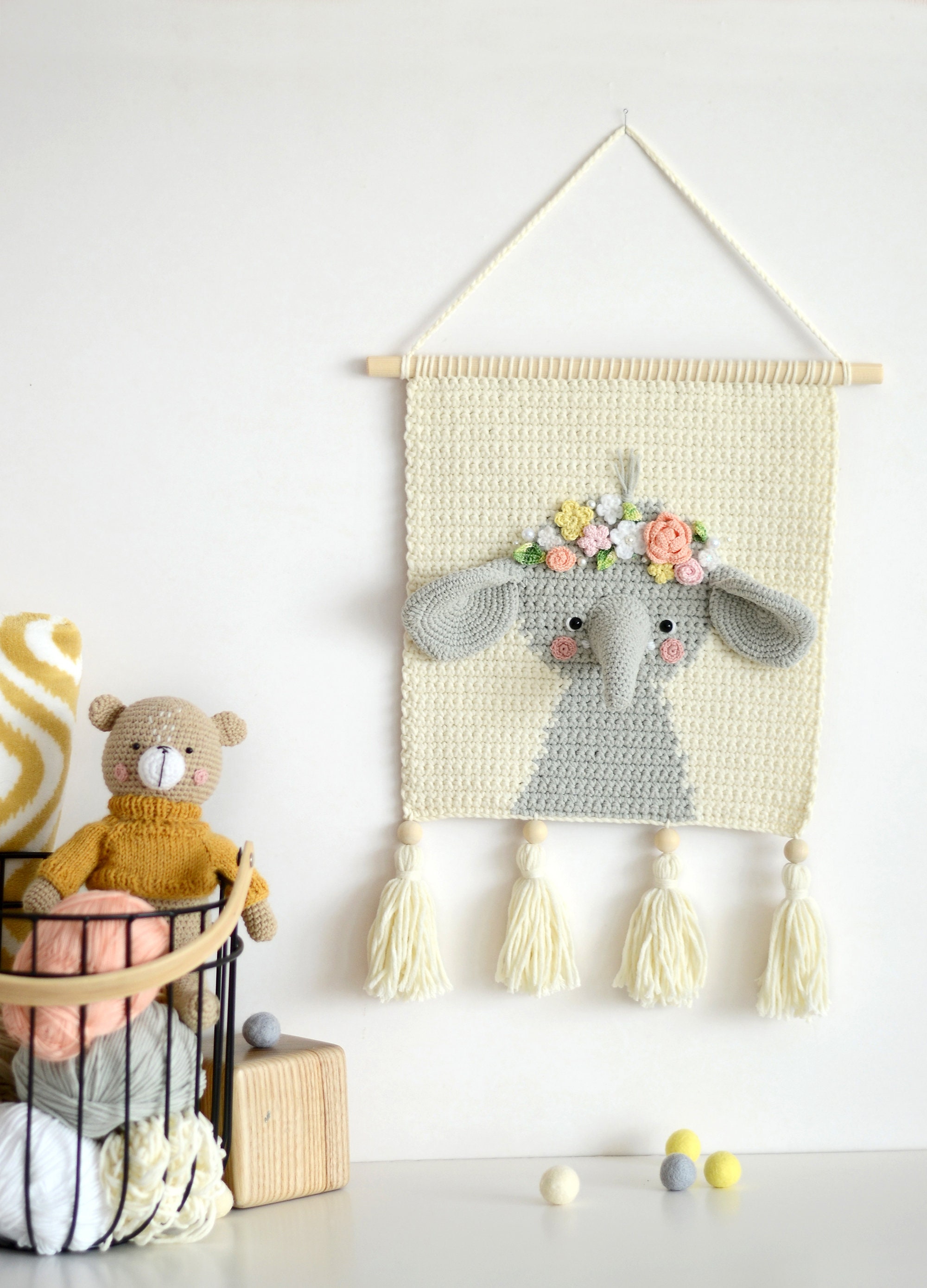 Wall Hanging Wall Decor Crochet Decor Nursery Wall Decor - Etsy