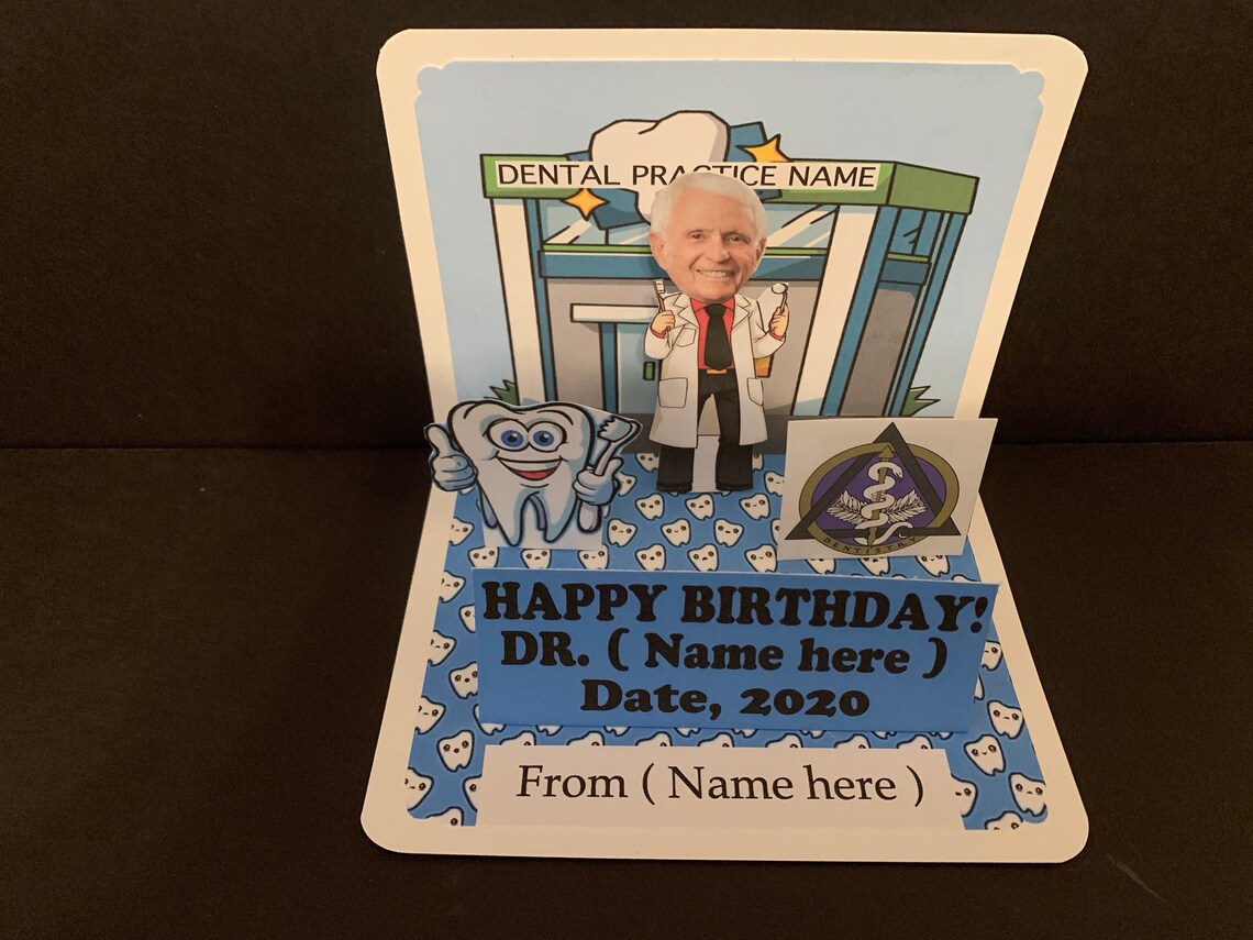 BOBBLEHEAD Dental Hygienist or DENTIST Theme Pop up Card - Etsy UK
