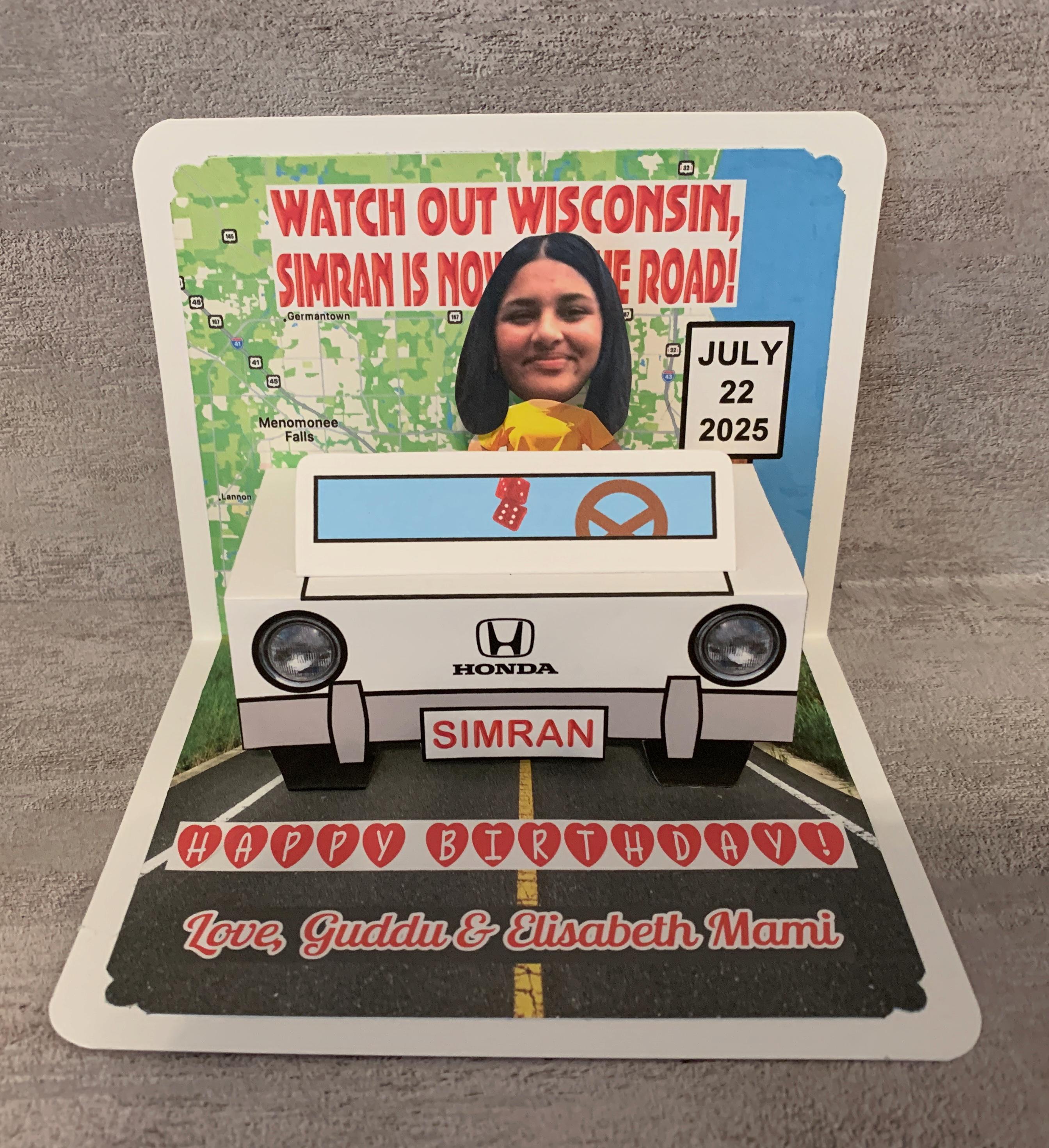 New Driver Congratulations (or Birthday) BOBBLEHEAD Pop up Card ...