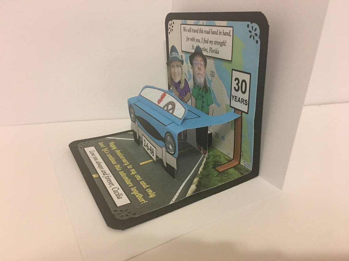 BOBBLEHEAD Anniversary or Wedding Pop up Card Personalized | Etsy