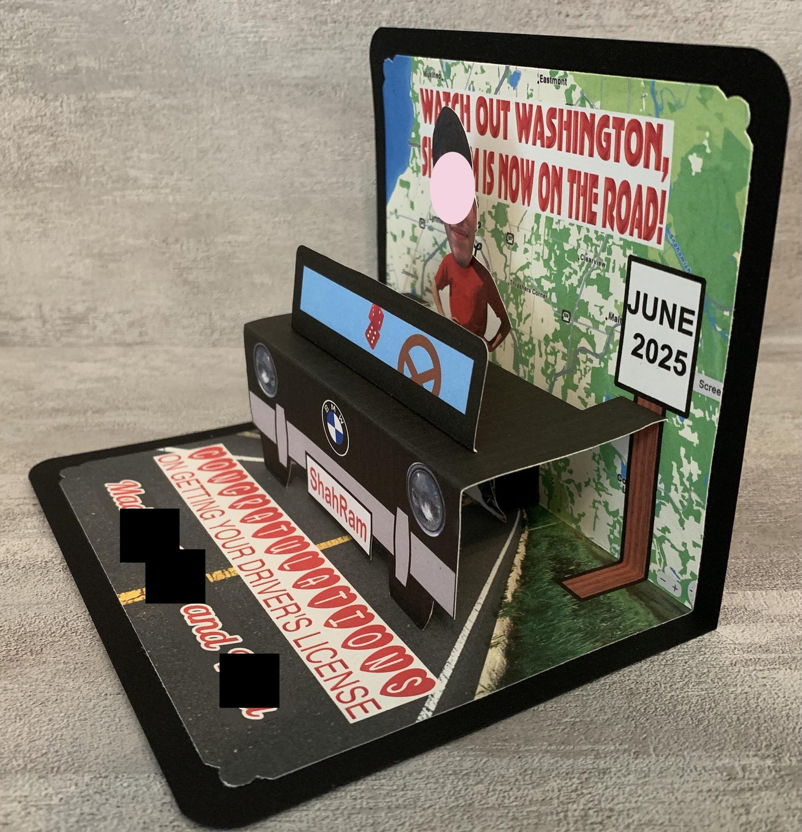 New Driver Congratulations (or Birthday) BOBBLEHEAD Pop up Card ...