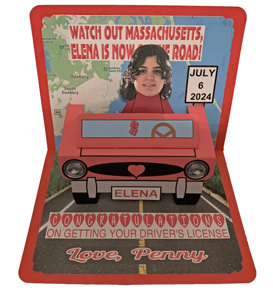 BOBBLEHEAD New Driver Congratulations (or Birthday) Pop up Card ...