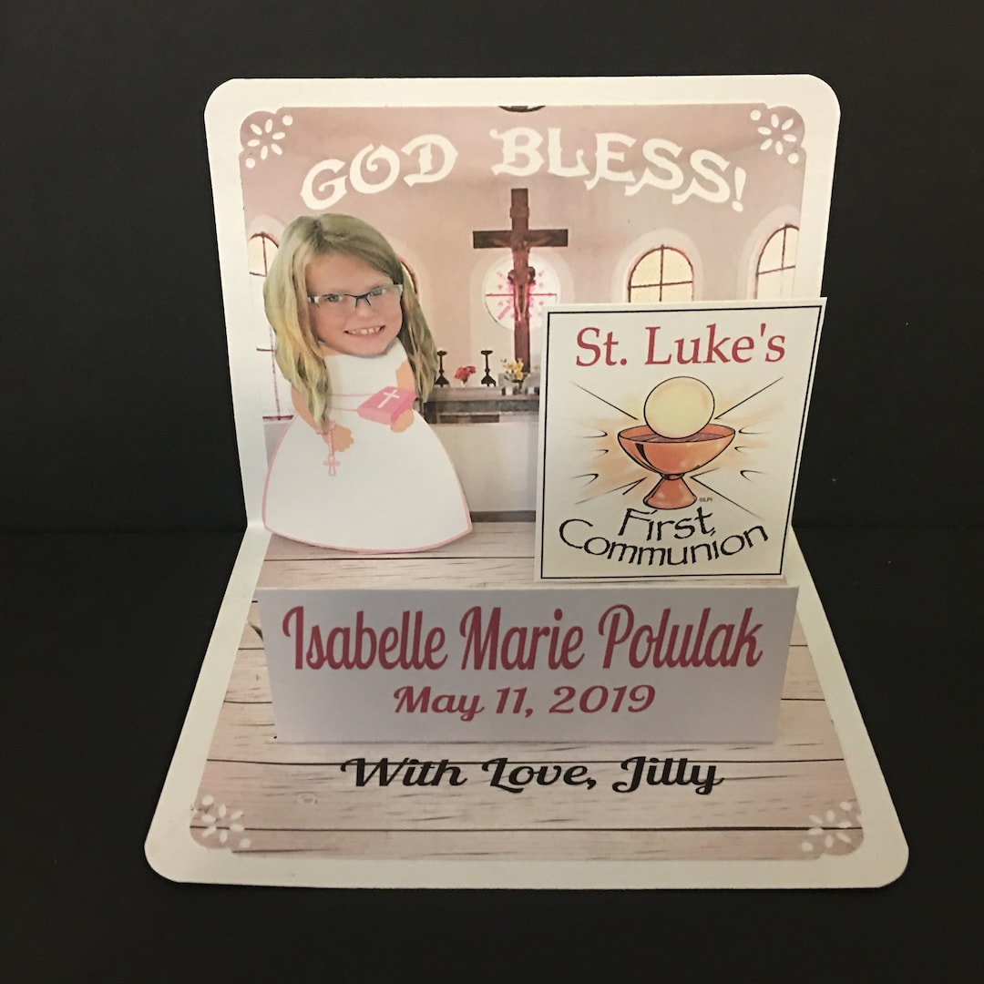 First Communion, Confirmation or Baptism BOBBLEHEAD Pop up Card ...