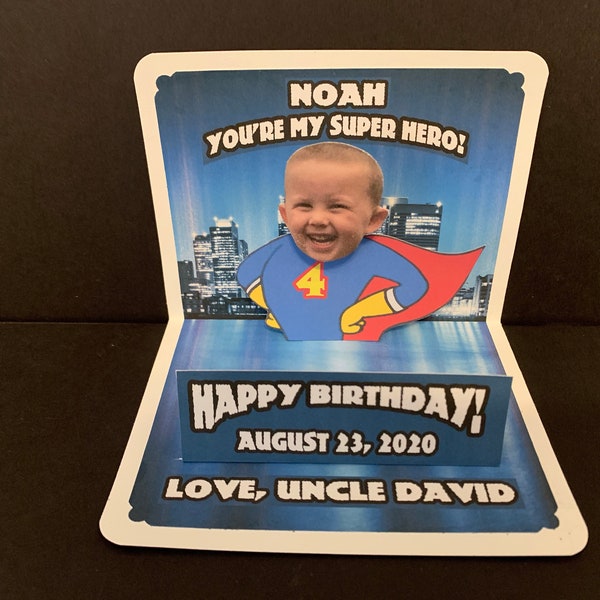 Superhero Pop up Card - Etsy