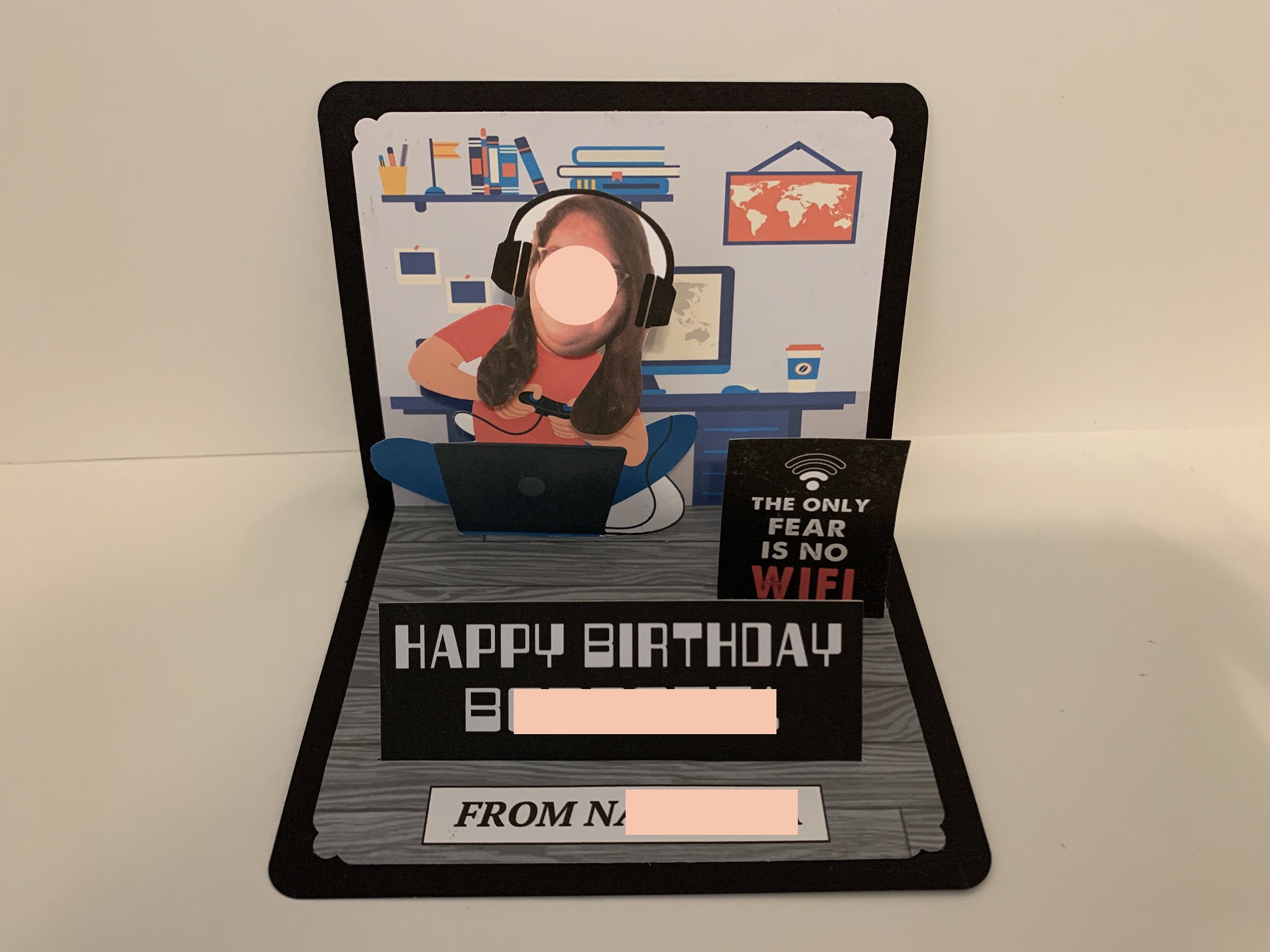 BOBBLEHEAD Computer Game Birthday Pop up Card Personalized - Etsy UK