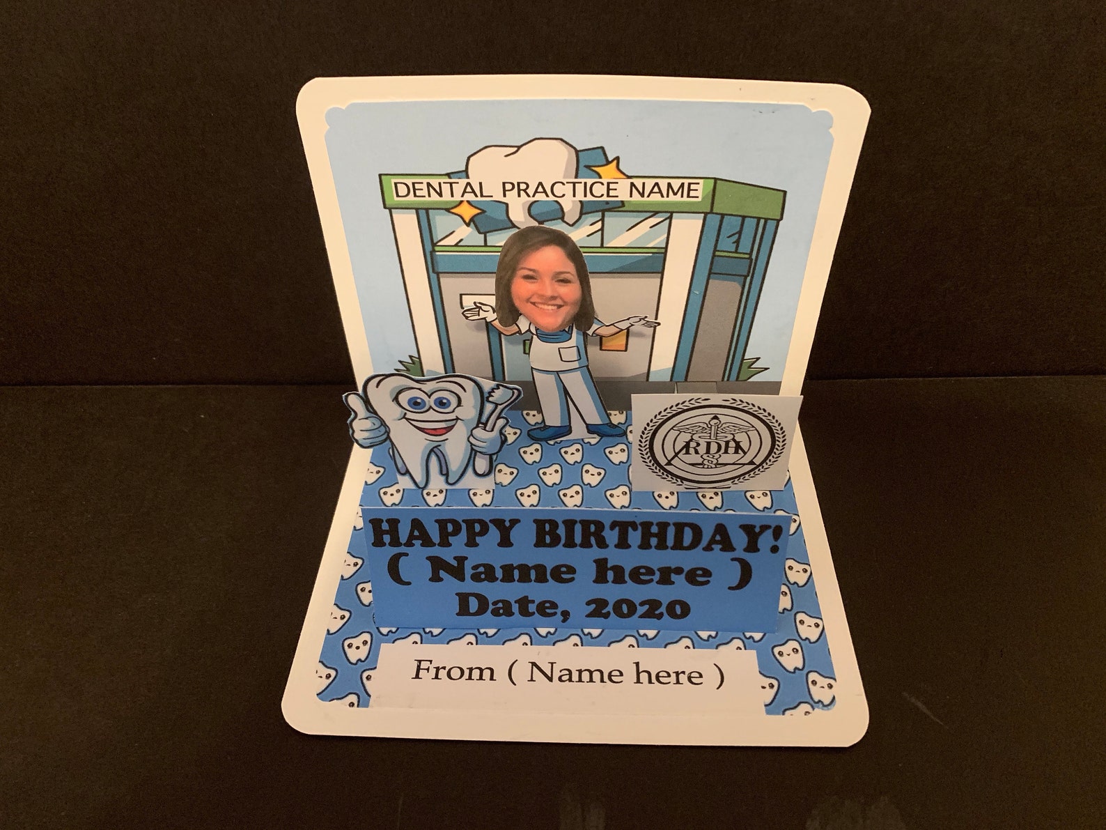 BOBBLEHEAD Dental Hygienist or DENTIST Theme Pop up Card - Etsy UK