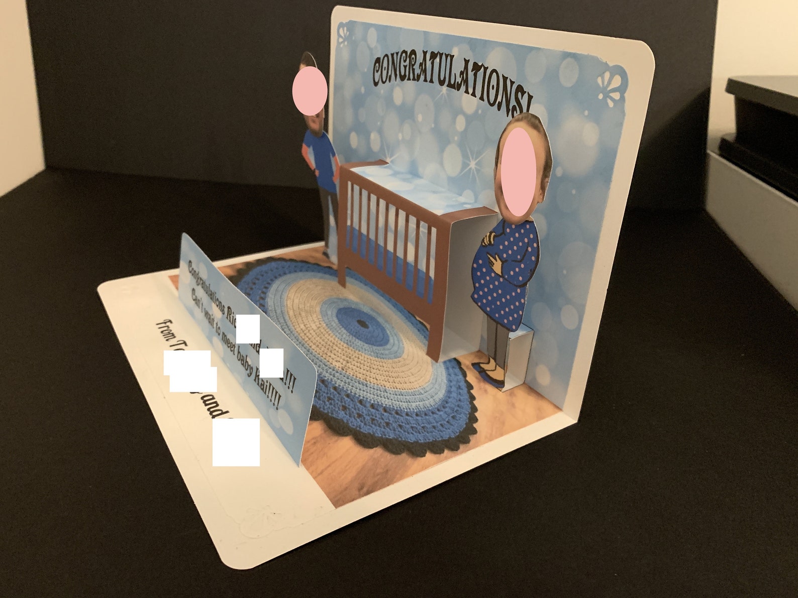 Baby Shower BOBBLEHEAD Pop up Card Personalized - Etsy