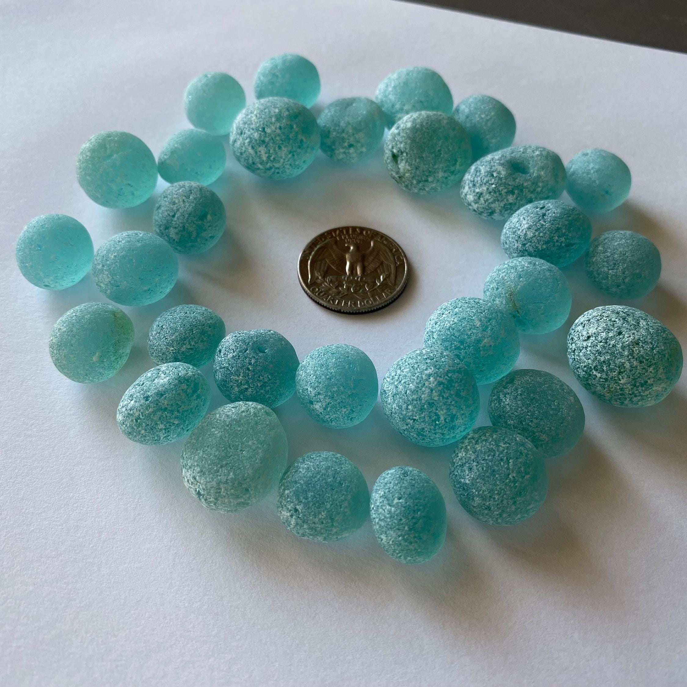 15-20mm Super Frosted Rought Rustic Surface Sea Glass Light Aqua ...