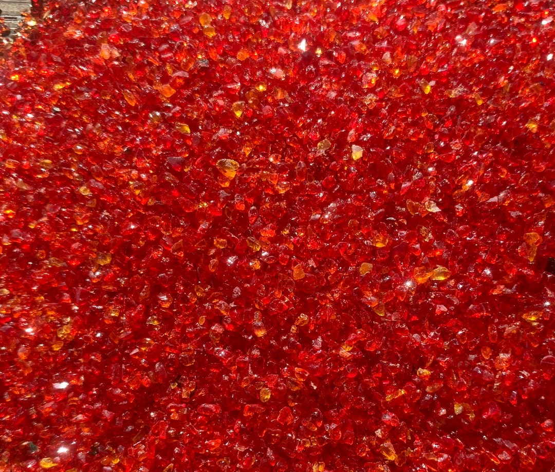 1-2mm Extreme Super Tiny Glass Chips Glass Dust Red Crushed Glass Red ...