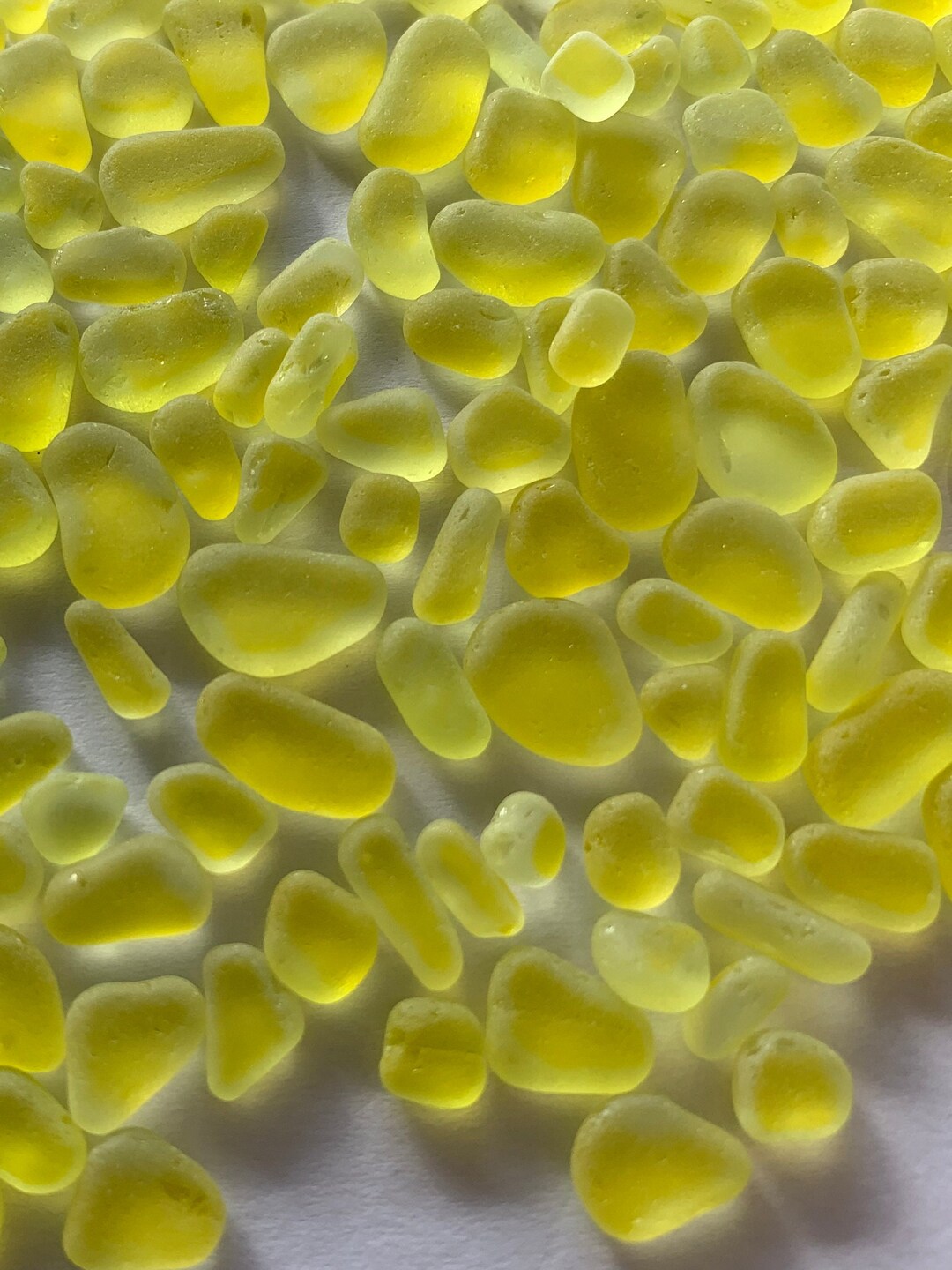 Bright Yellow Glass Tiny 4-10mm Very Tiny Tumbled Sea Glass Yellow ...