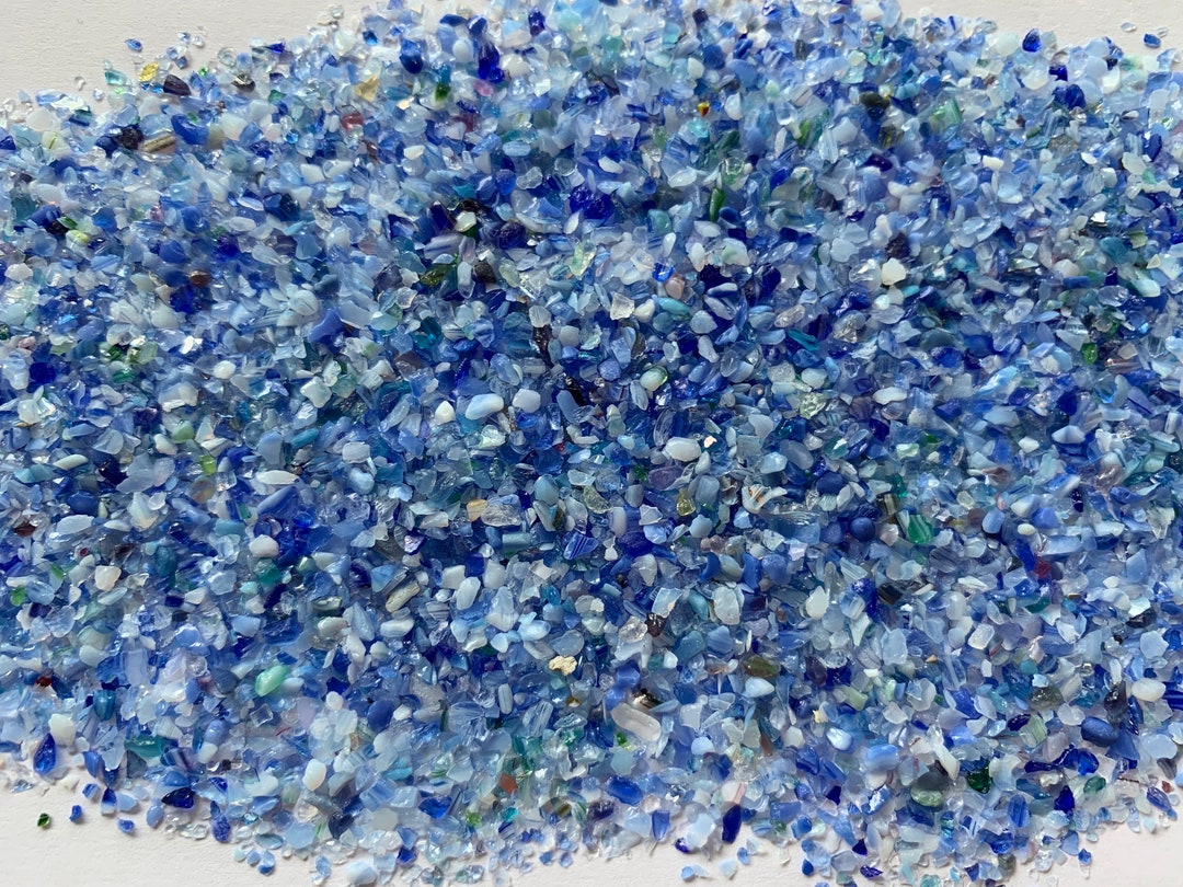 Mini Crushed Glass 1-3mm Broken Glass Crafts Blue White - Etsy