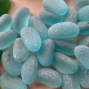 Aqua Blue Sea Glass Blue Aqua 22-27mm Tumbled Glass Blue Sea Glass Aqua ...