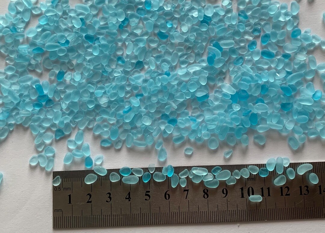 4-6mm Super Tiny Very Tiny Mini Blue Glass Stones Blue Sea Glass Blue ...