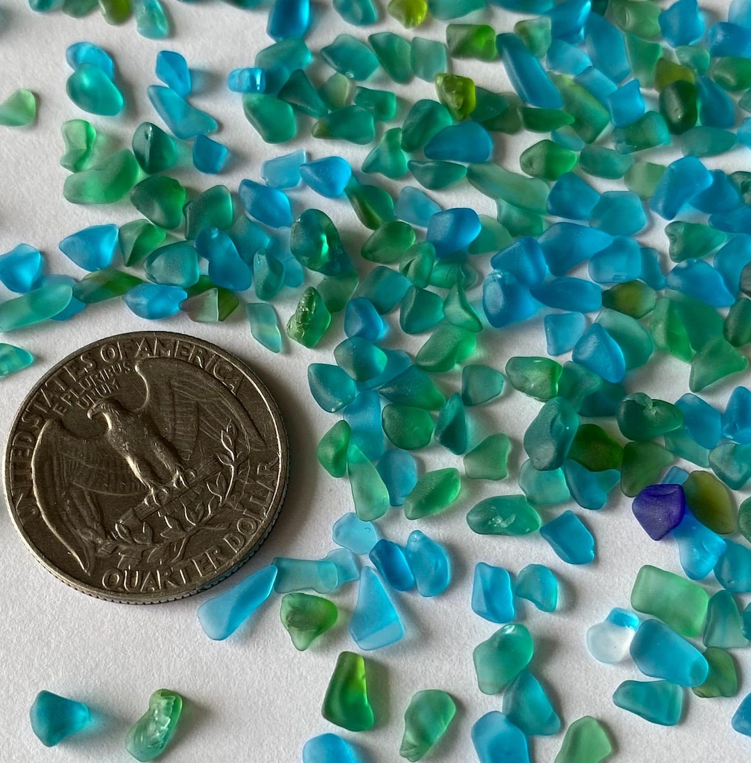 Mix Blue Aqua Sea Green Turquoise Teal Sea Smooth Tumbled Glass Thin ...