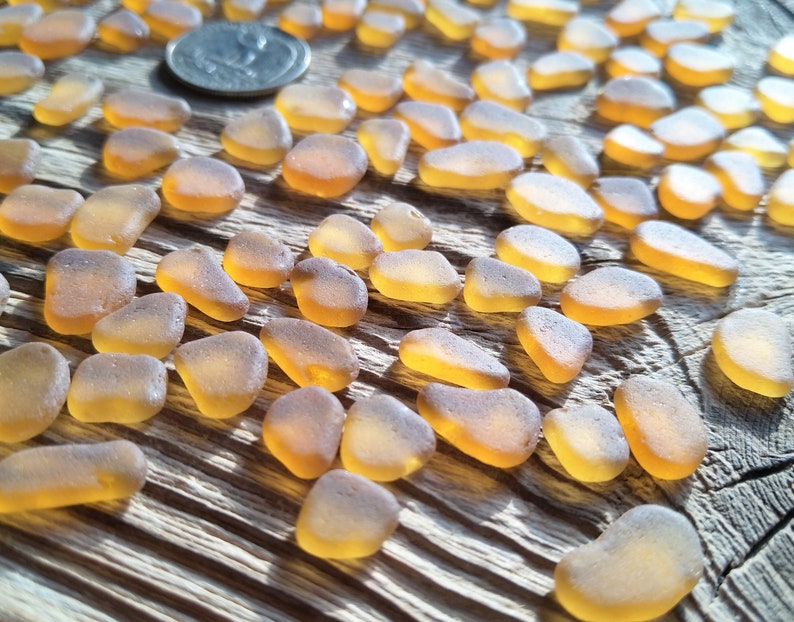 Yellow Flat Sea Glass 10-15mm Handmade Sea Glass Yellow Tumble Glass ...