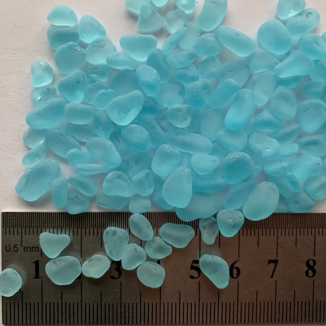 Mini 4-10mm Very Tiny Glass Stones Sea Glass Stones Light Pastel Blue ...
