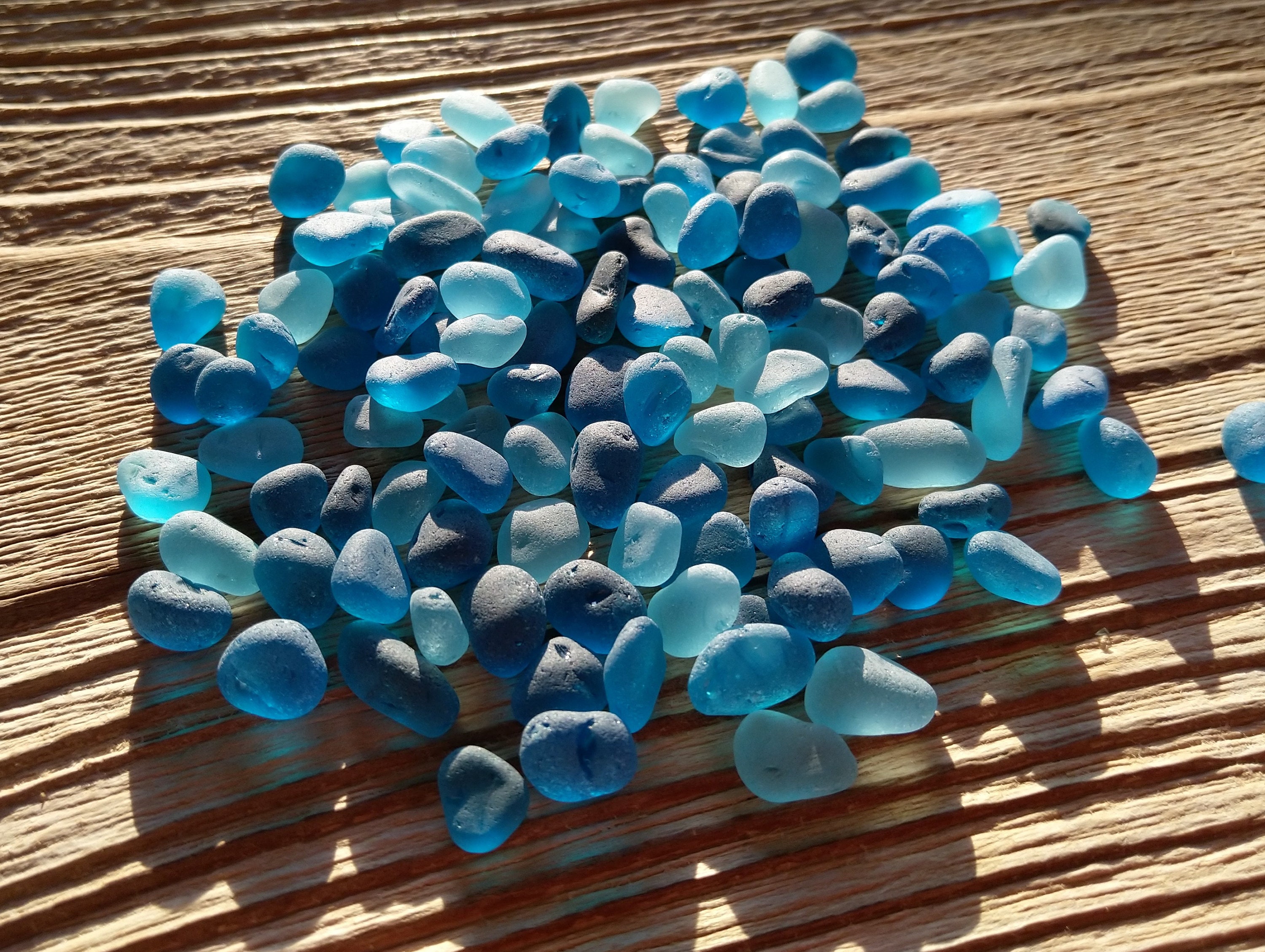 8-12mm Tiny Sea Glass Blue Glass Stones Blue Sea Glass Pebbles | Etsy