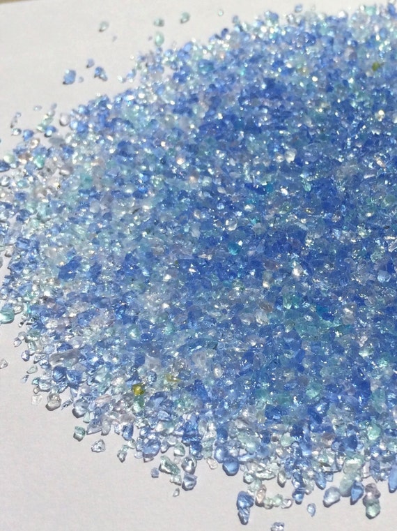 1-2mm Blue Glass Dust Crushed Glass Blue Glass Chips Blue - Etsy