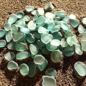 Medium Handmade Tumbled Sea Glass Seafoam 13-20mm Aqua Sea Glass Lot ...