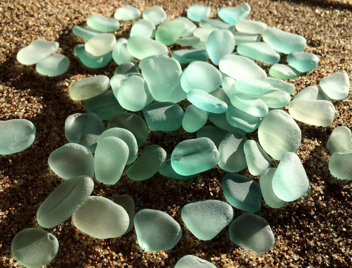 Medium Handmade Tumbled Sea Glass Seafoam 15-20mm Aqua Sea | Etsy