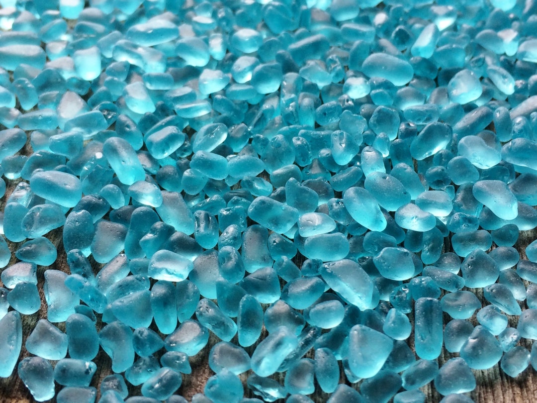 2-5mm Micro Glass Blue Super Tiny Sea Glass Chips Blue Sea Glass Blue ...