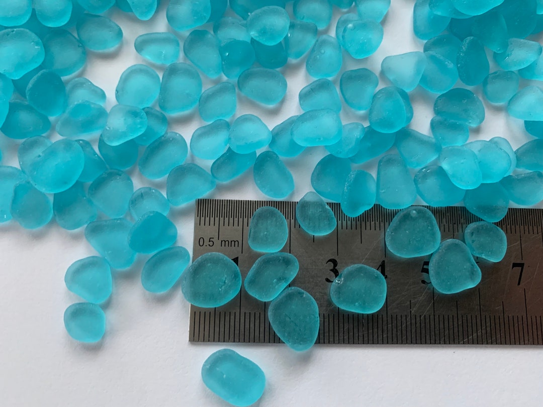 Tiny 9 13mm Flat Sea Glass Blue Light Electric Blue Etsy