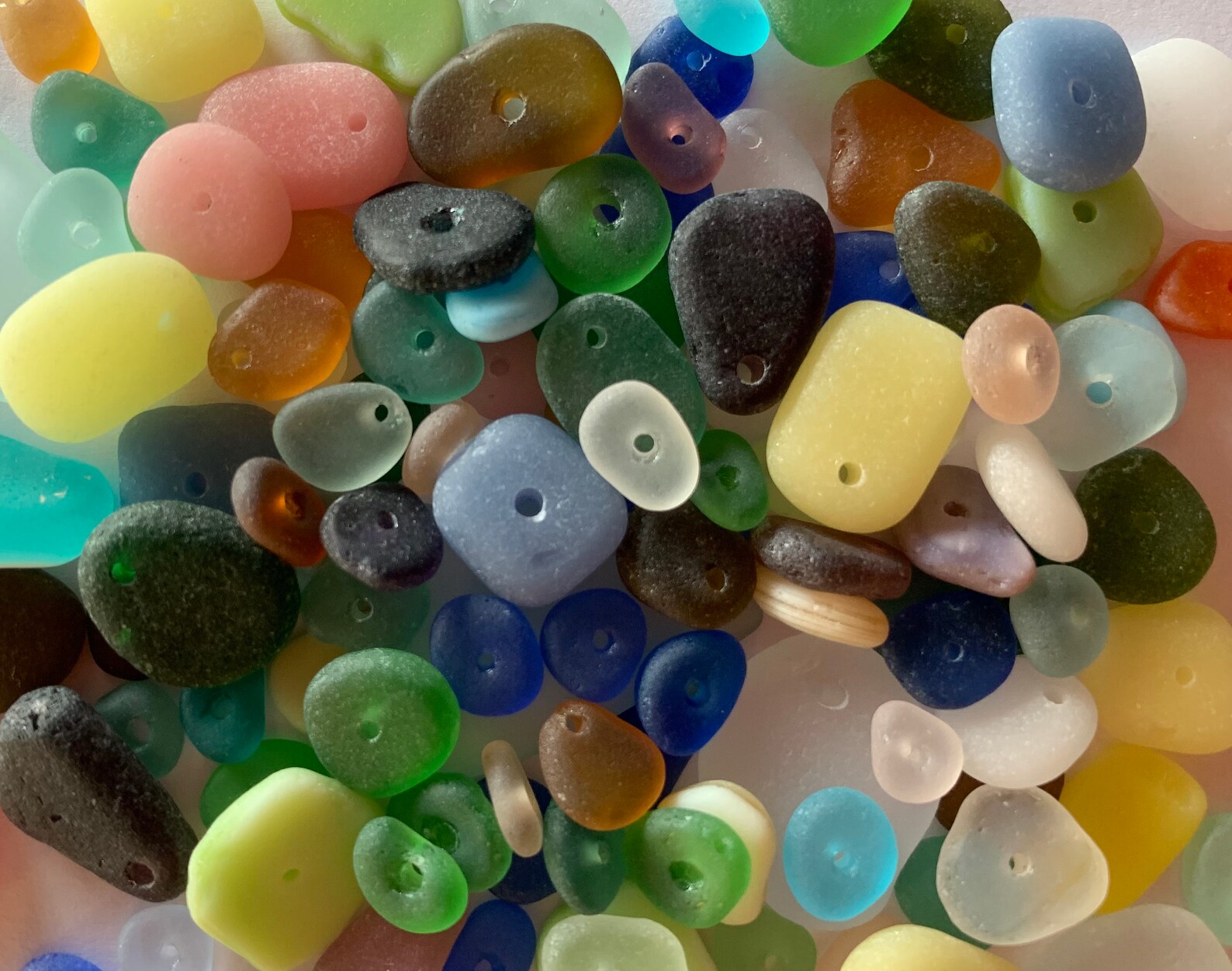 20 Sample Beads Random Selection Beads Grab Bag Beads Drilled Sea Glass ...