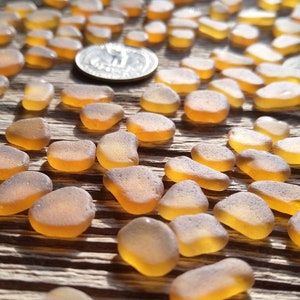 Yellow Flat Sea Glass 10-15mm Handmade Sea Glass Yellow Tumble Glass ...