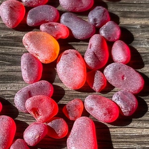 Very Tiny Red Tumbled Glass Stones Mini Glass Red 5-9mm Very Tiny Sea ...