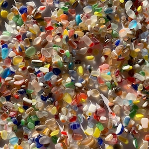 2-5mm Mini Glass Mini Glass Pebbles Multi Color Glass Stones Super Tiny ...