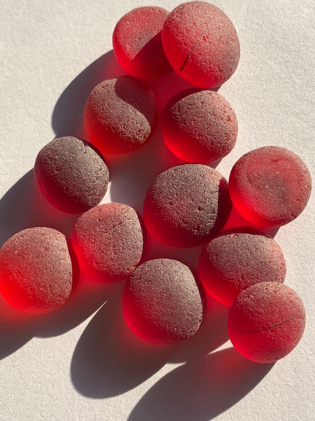 Red Sea Glass Stones 14-20mm Red Glass Pebbles Red Sea Glass Red Glass ...